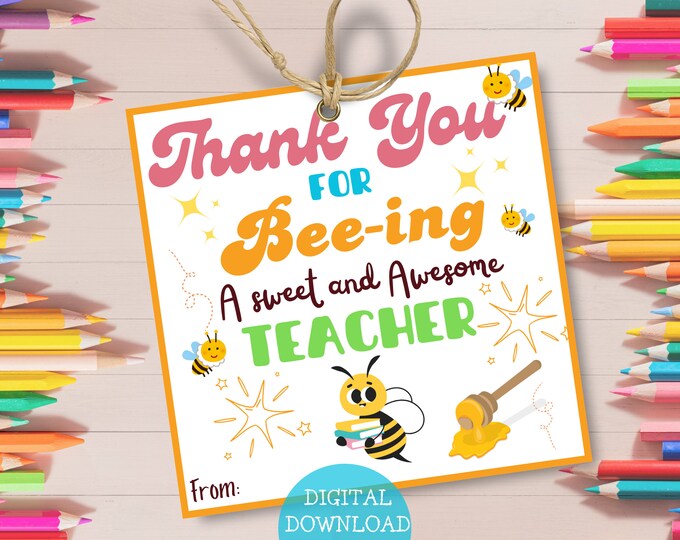 Bee Themed Teacher Appreciation Gift Tags - Etsy Canada