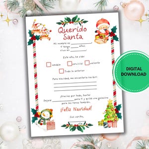 Carta Para Santa En Español, Letter to Santa Printable, Dear Santa ...