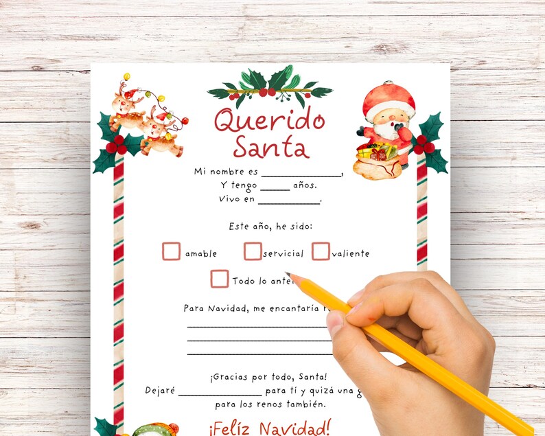 Carta Para Santa En Español, Letter to Santa Printable, Dear Santa ...
