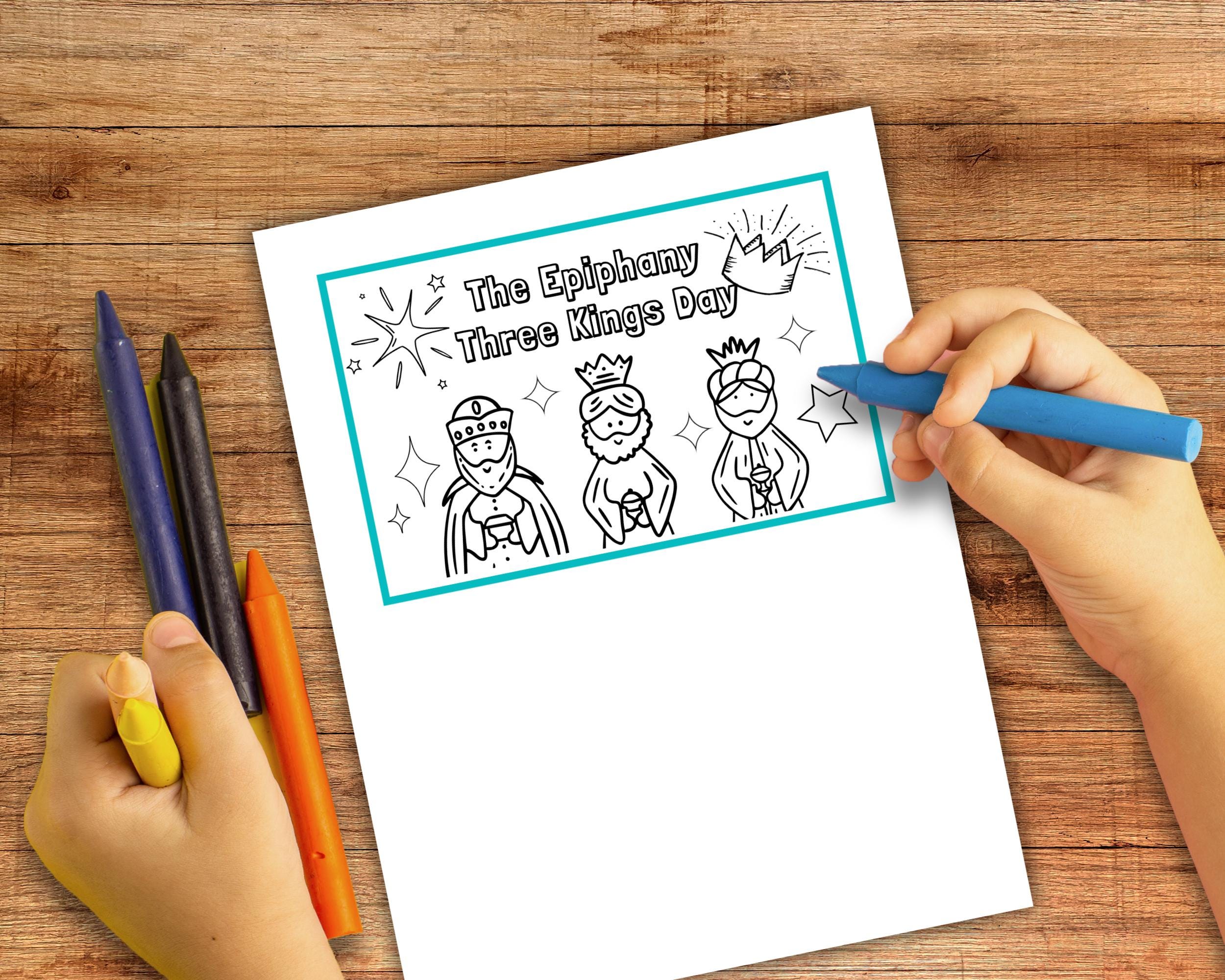Three Wise Men Flipbook Craft for Kids, Epiphany Day Coloring Activity ...