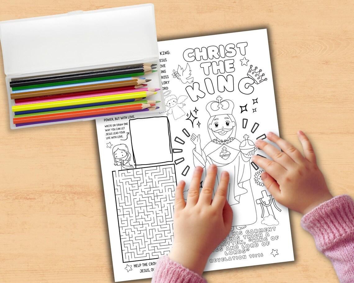 Christ the King Activity Page for Kids, Feast of Christ the King ...