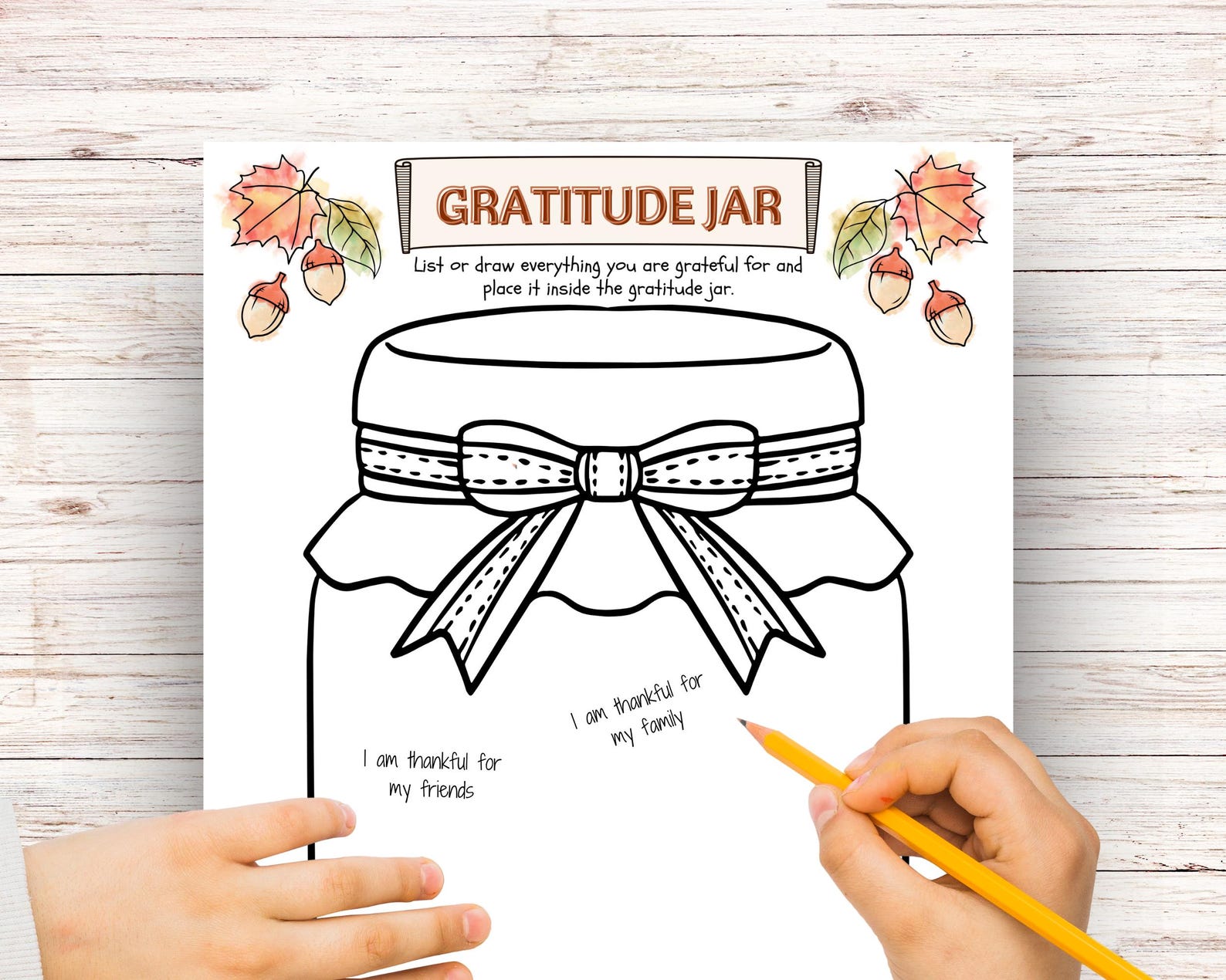 Gratitude Jar Printable: Thanksgiving DIY Activity for Kids (PDF) - Etsy