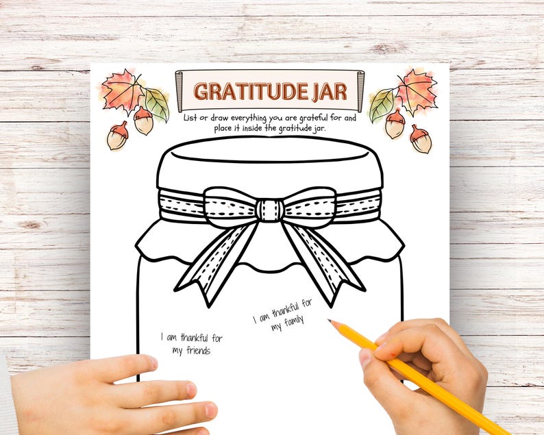 Gratitude Jar Printable: Thanksgiving DIY Activity for Kids (PDF) - Etsy