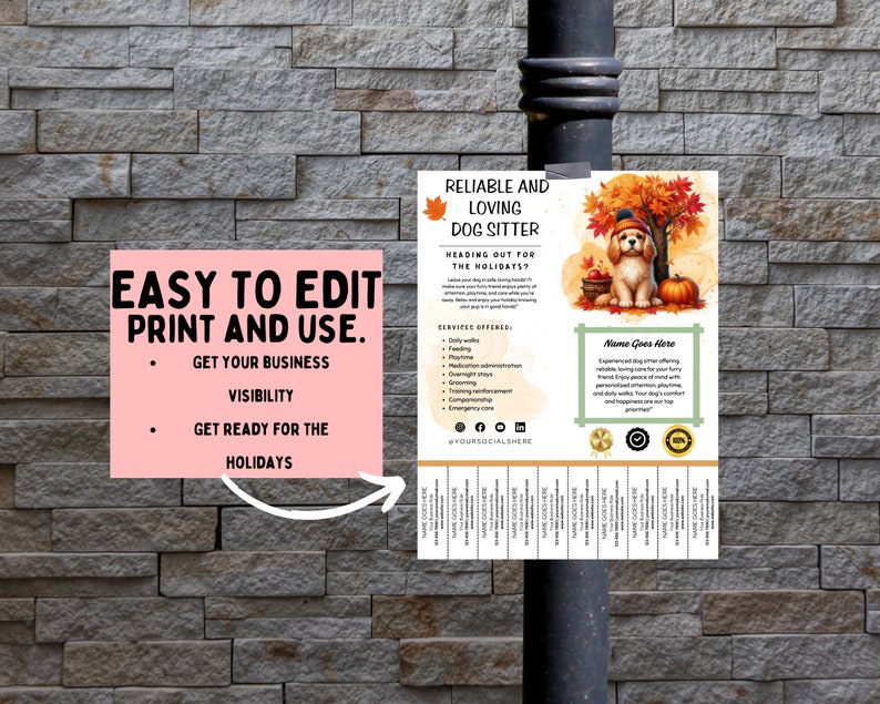 Editable Pet Sitter Flyer Template, Dog Sitter Services Flyer Template ...