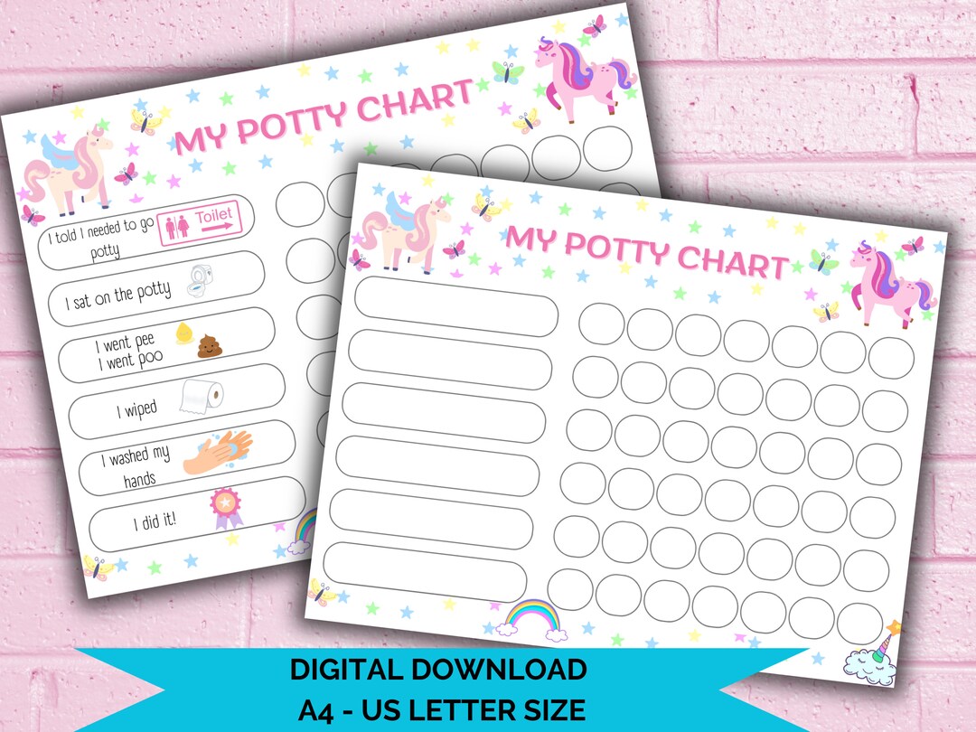 Unicorn Potty Training Chart Printable, My Potty Chart for Girls ...
