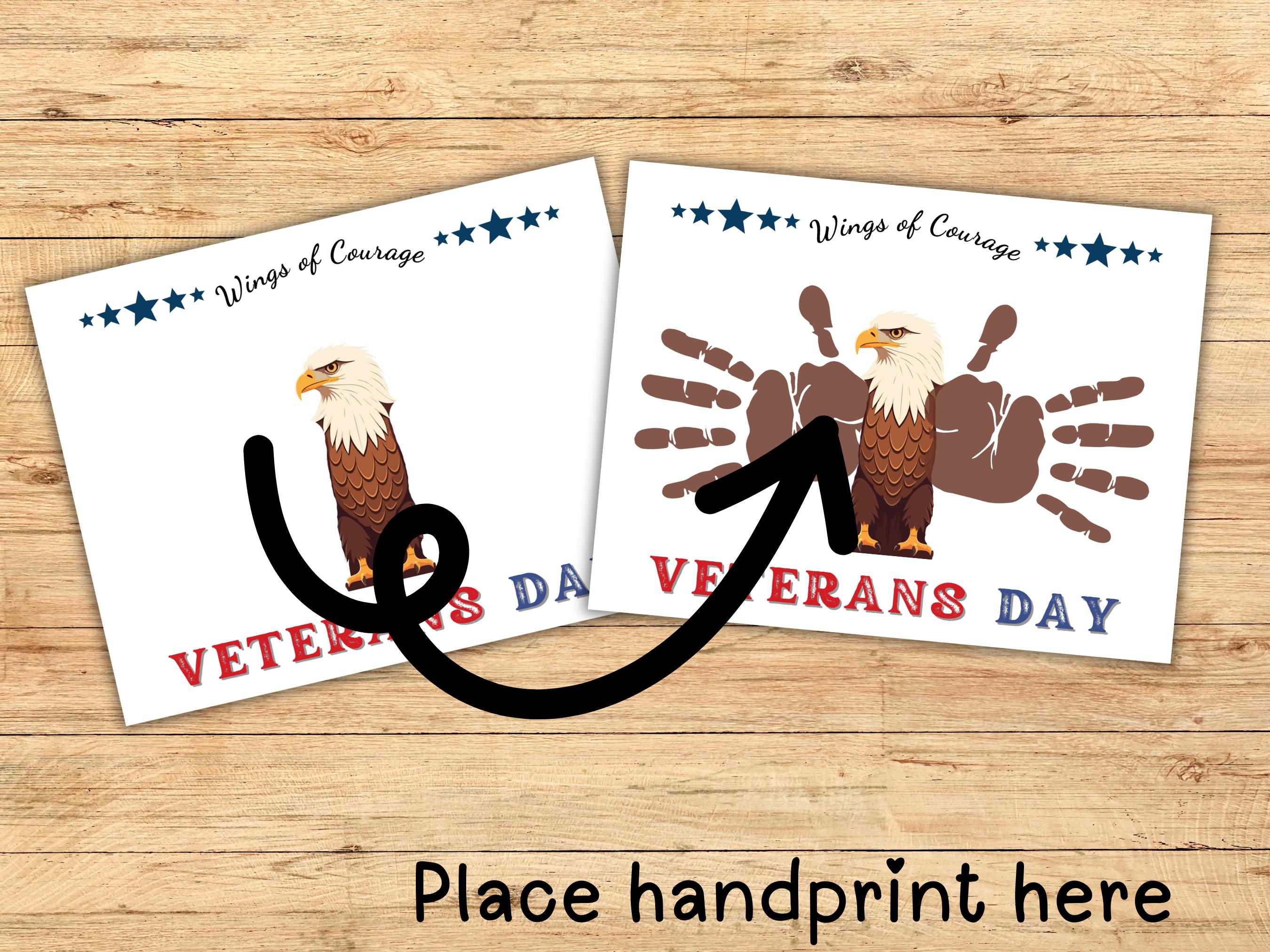 Veterans Day Handprint Craft, Printable Veterans Day Preschool Activity ...