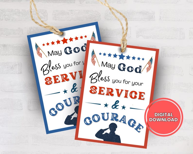 Veterans Day Gift Tags, Veterans Day Thank You Gift, Printable ...