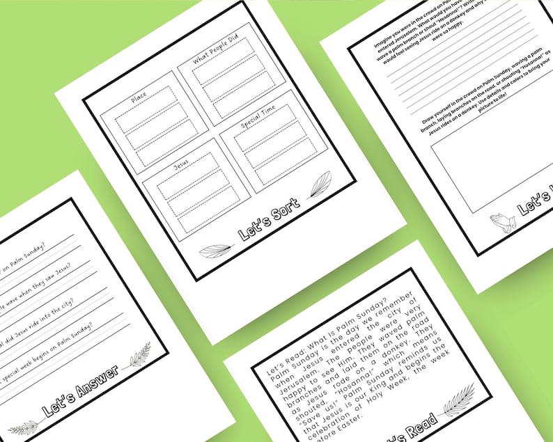 Palm Sunday Activity for Kids, Holy Week Activity, Palm Sunday Flipbook ...