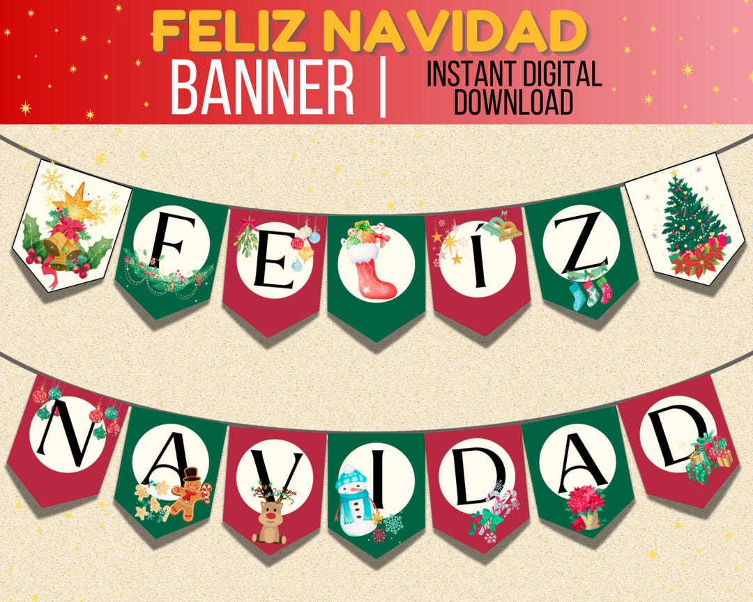 Feliz Navidad Banner, Feliz Navidad Banner Para Imprimir En Español ...