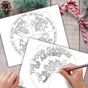 Advent Craft for Kids Spinner Wheel, Advent Candle Wreath Coloring ...