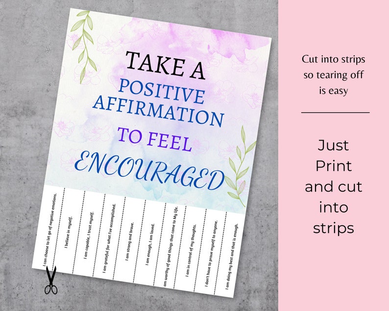 Positive Affirmations Tear off Flyer, Encouragement Flyer, Compliments ...