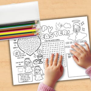 Holy Week Printable for Kids, Easter Activity Placemat for Kids, Easter ...