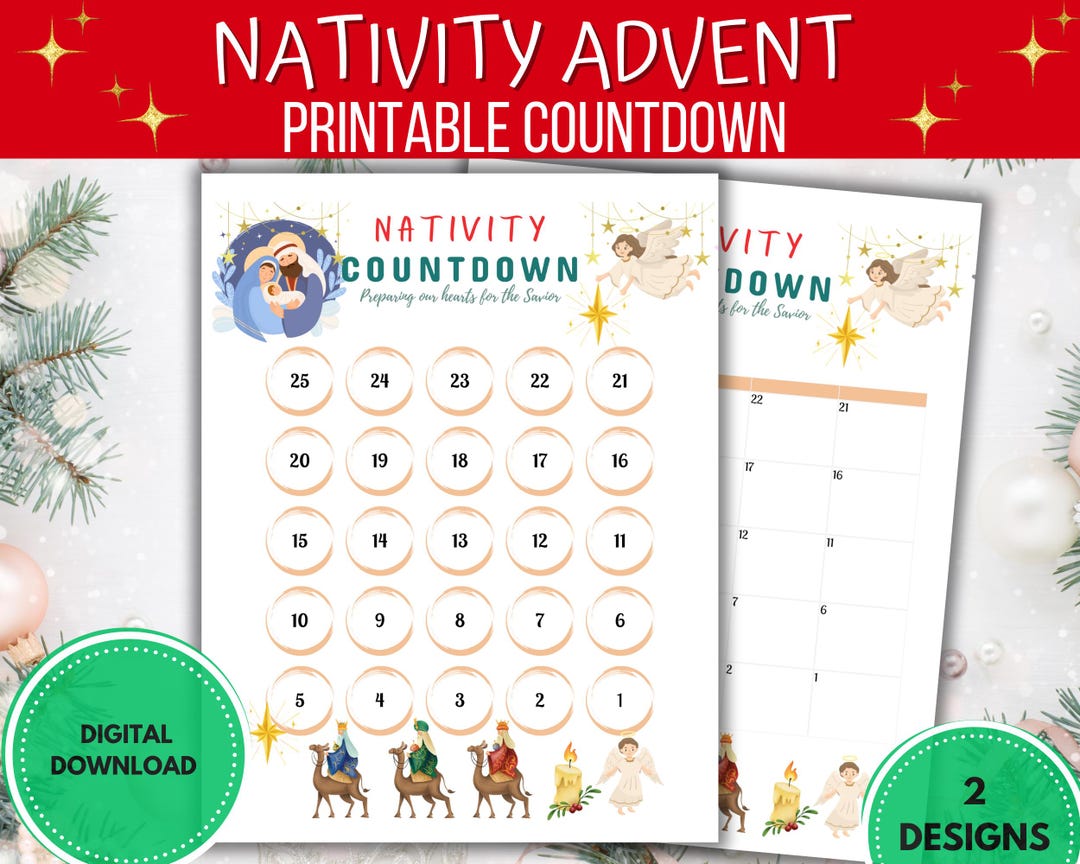 Nativity Advent Calendar, Days Till Christmas Advent Countdown ...