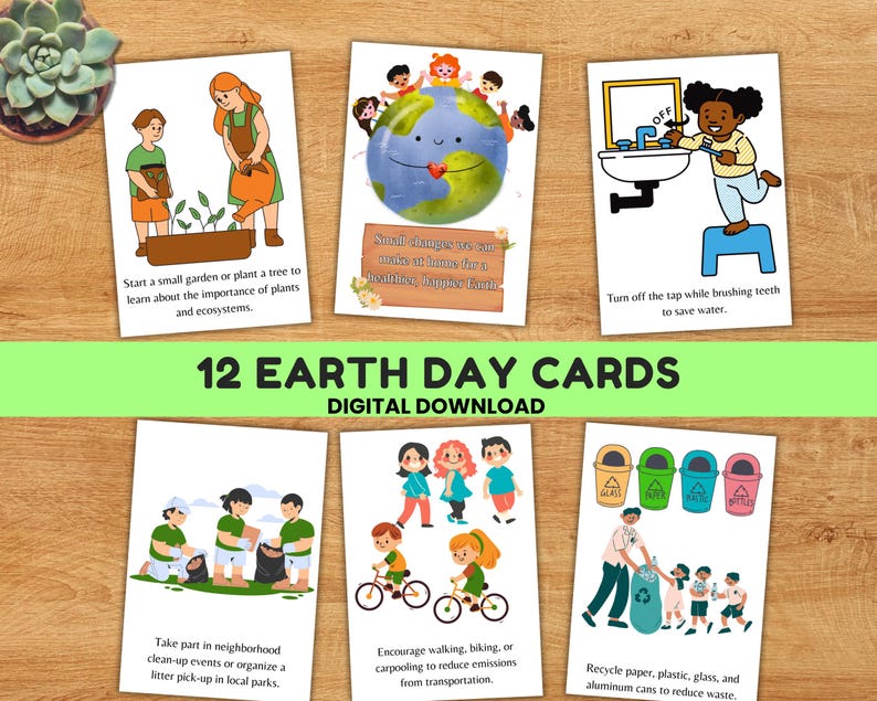 Earth Day Cards Eco-friendly Cards Little Changes for a Happier Earth ...
