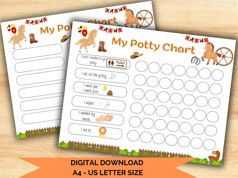 My Potty Training Chart, Potty Printables Chart, Rewards Chart, Weekly ...
