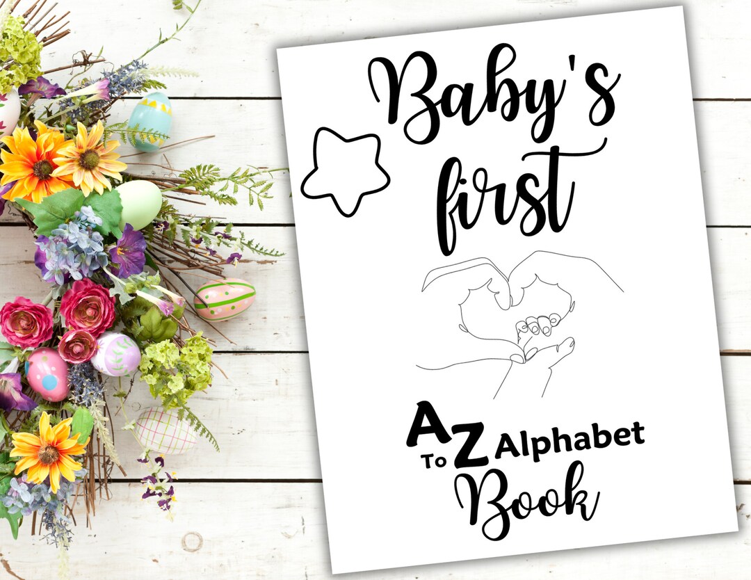 ABC Baby Shower Coloring Book, Baby's First ABC Book, Babys First ...