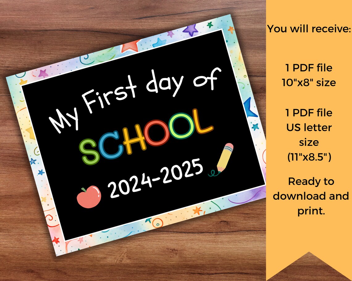 First Day of School Sign, Happy First Day of School Sign, Back to ...