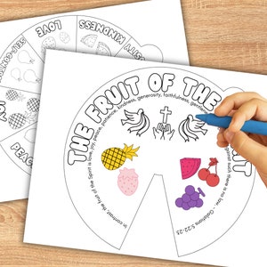 Fruit of the Spirit Spinner Wheel, Kids Bible Coloring Activity, Sunday ...