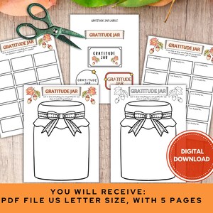 Gratitude Jar Printable: Thanksgiving DIY Activity for Kids (PDF) - Etsy