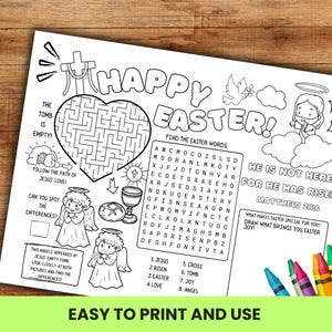 Holy Week Printable for Kids, Easter Activity Placemat for Kids, Easter ...