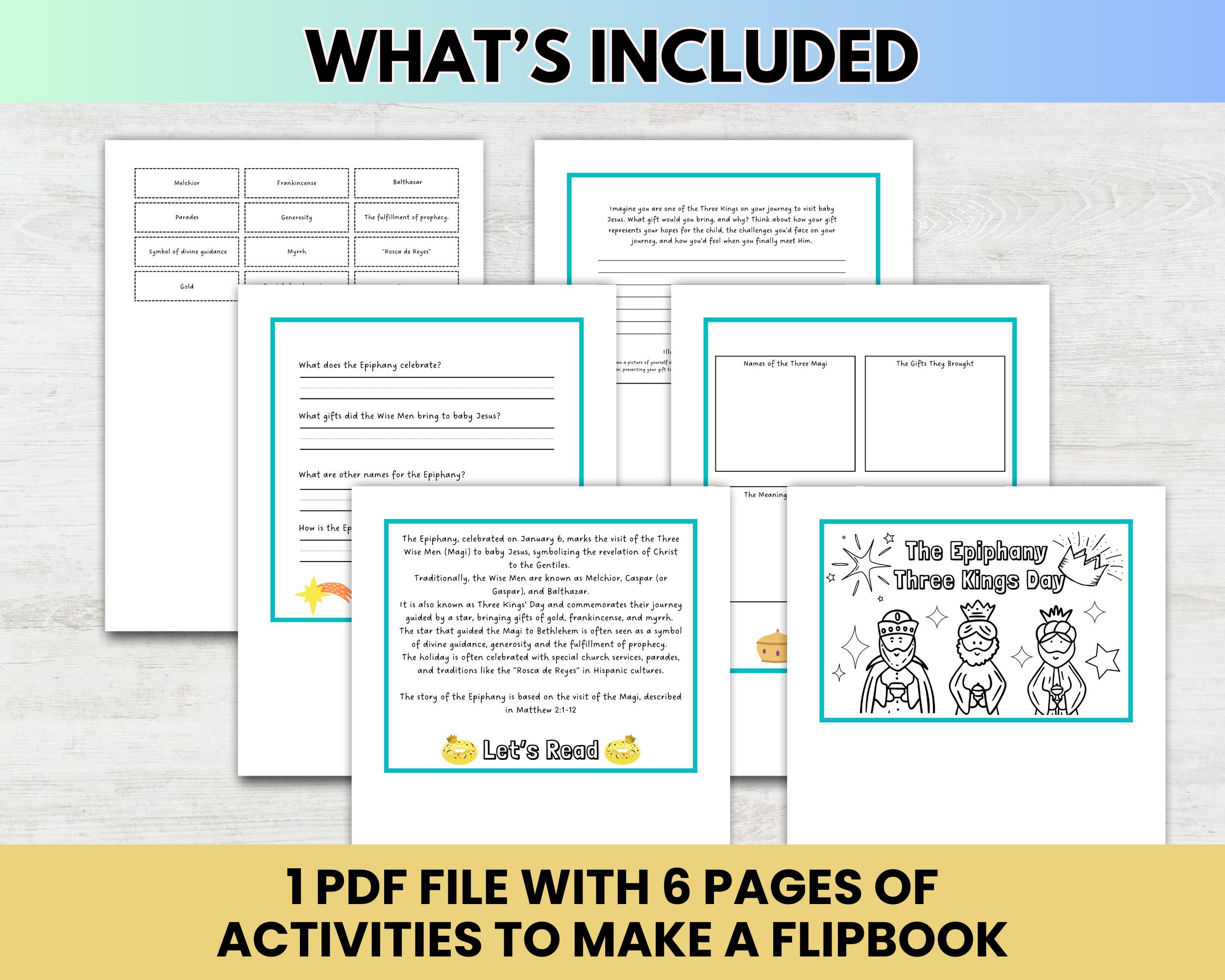 Three Wise Men Flipbook Craft for Kids, Epiphany Day Coloring Activity ...