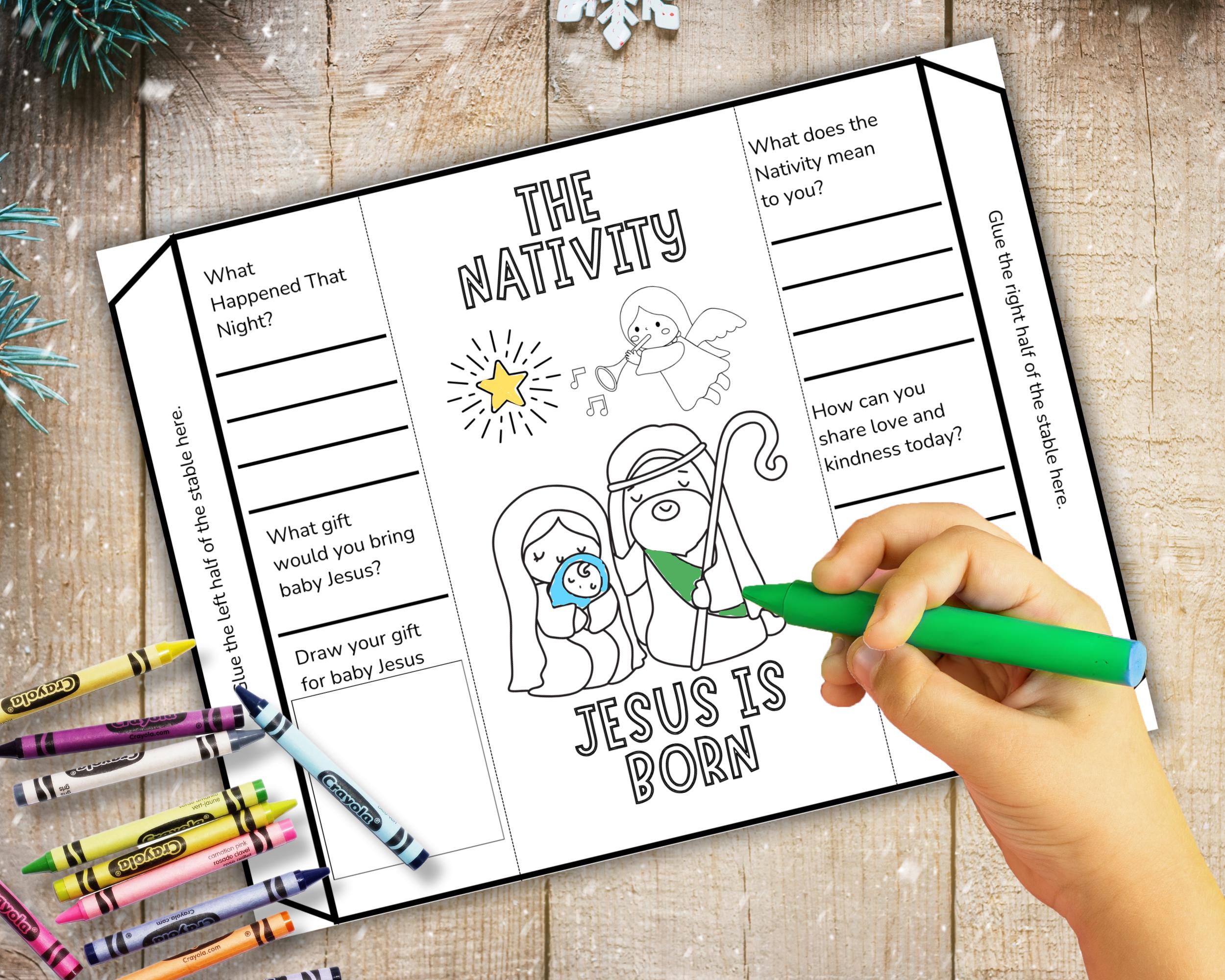 Jesus Birth Craft for Kids, Nativity Activity Page, Printable Nativity ...