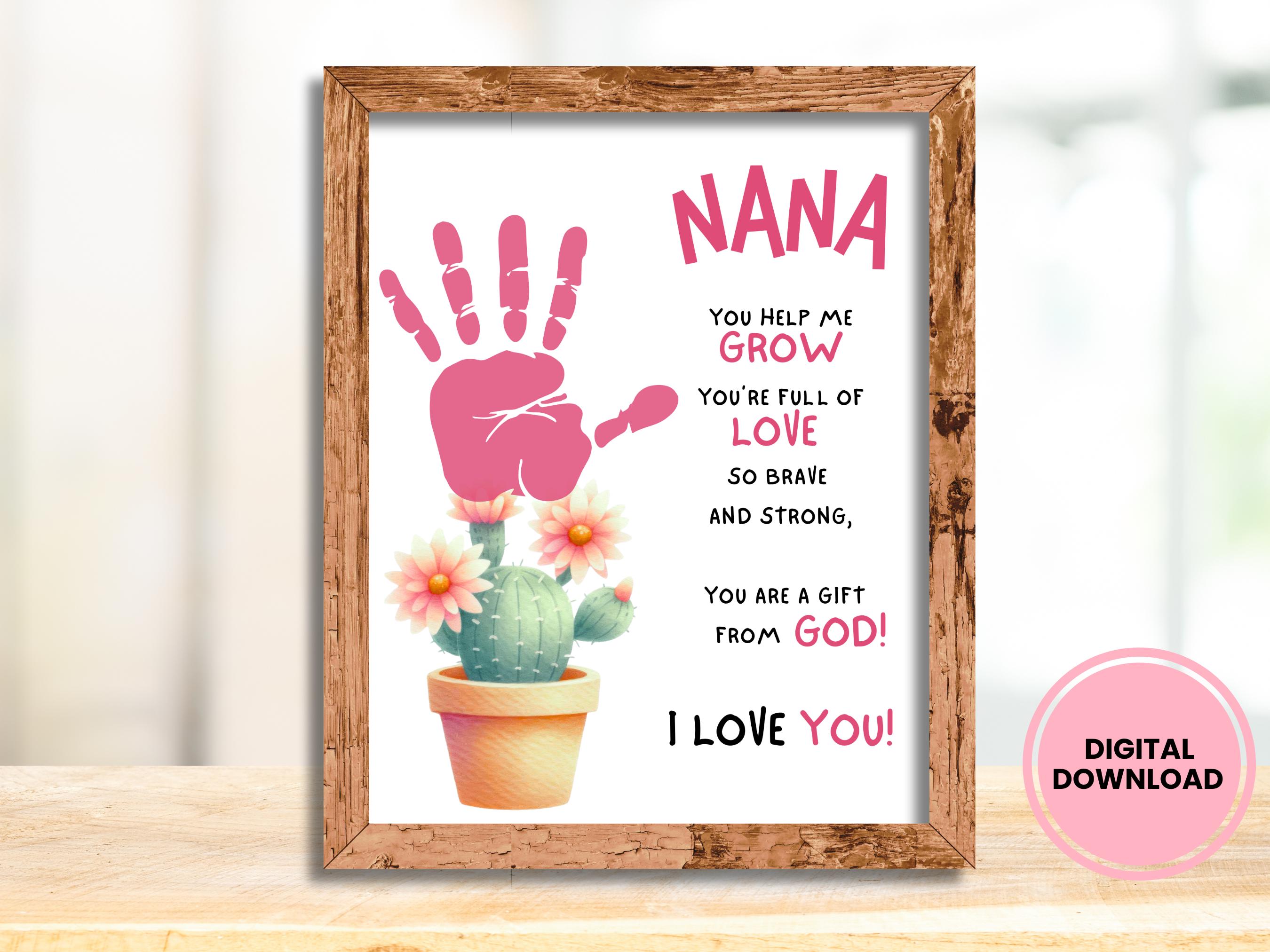 Grandparents Day Handprint Craft for Grandma, Nana Printable Handprint ...