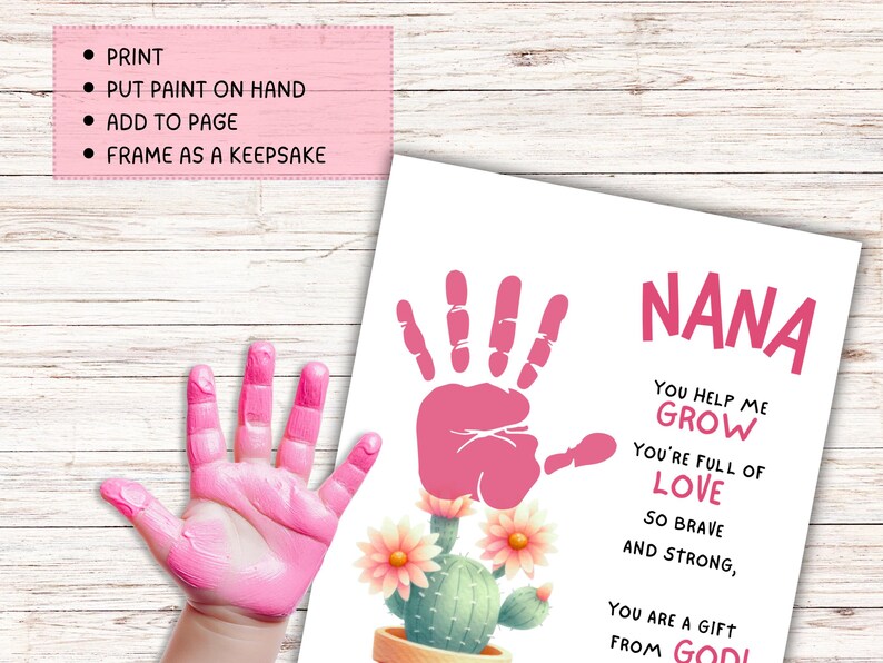 Grandparents Day Handprint Craft for Grandma, Nana Printable Handprint ...