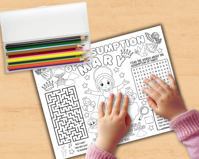 Assumption of Mary Printable Activity for Kids, Feast of the Assumption ...