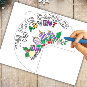 Advent Craft for Kids Spinner Wheel, Advent Candle Wreath Coloring ...