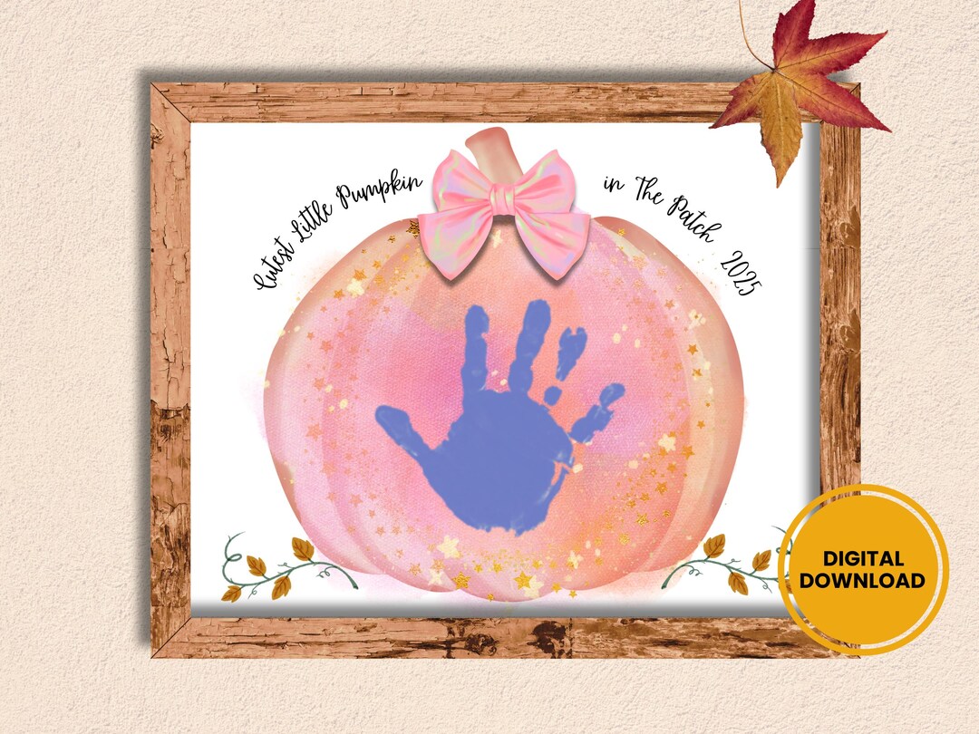 Pumpkin Handprint Art Craft, Cutest Pumpkin in the Patch Preschool and ...