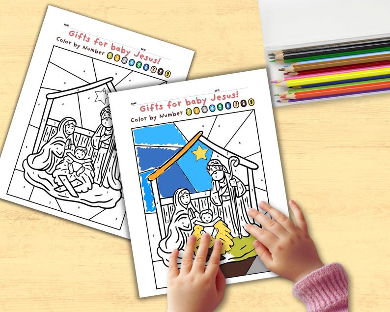 Epiphany Coloring Pages for Kids, Three Wise Men Color by Number, Craft ...