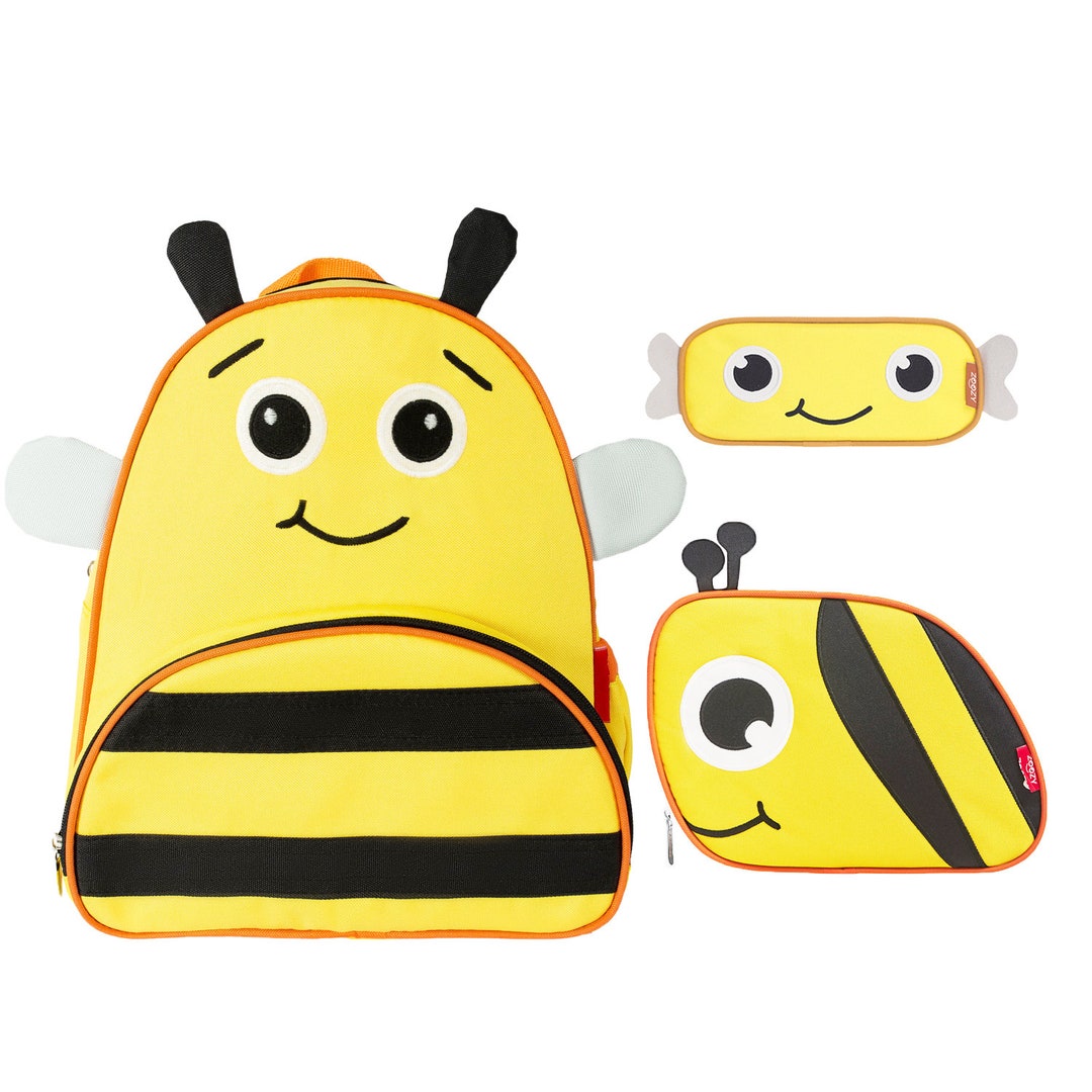 3D BEE FIGURE School Backpack 3'set (backpack - Pencil Case - Bread Bag ...