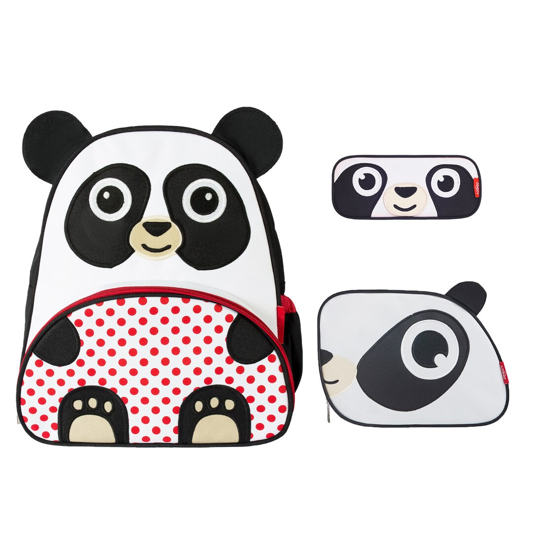 3D-PANDA School Backpack 3'set (backpack - Pencil Case - Lunch Box) - Etsy