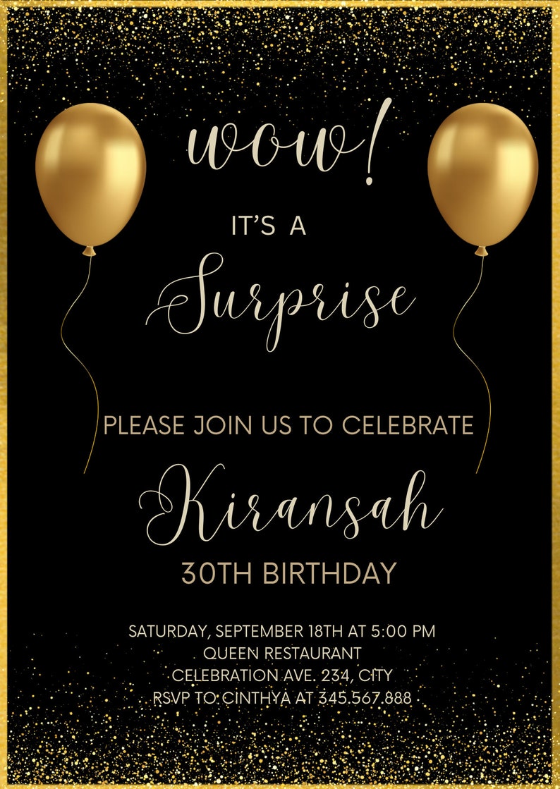 Black Gold Elegant Happy Birthday Card, Stylish Greeting Card, Luxury ...