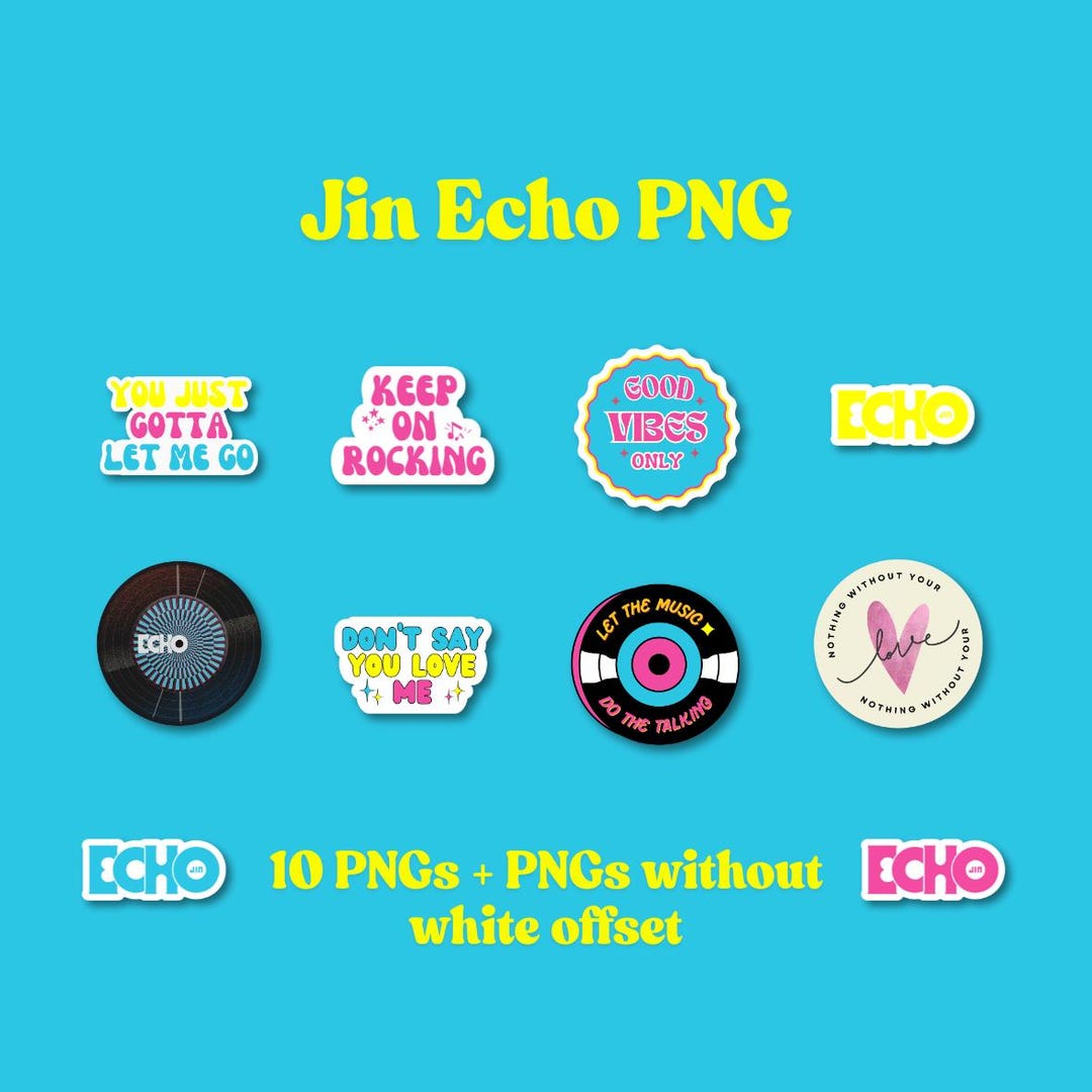 BTS Jin Echo Stickers | Kpop Fan Art PNG (digital Download) - Etsy