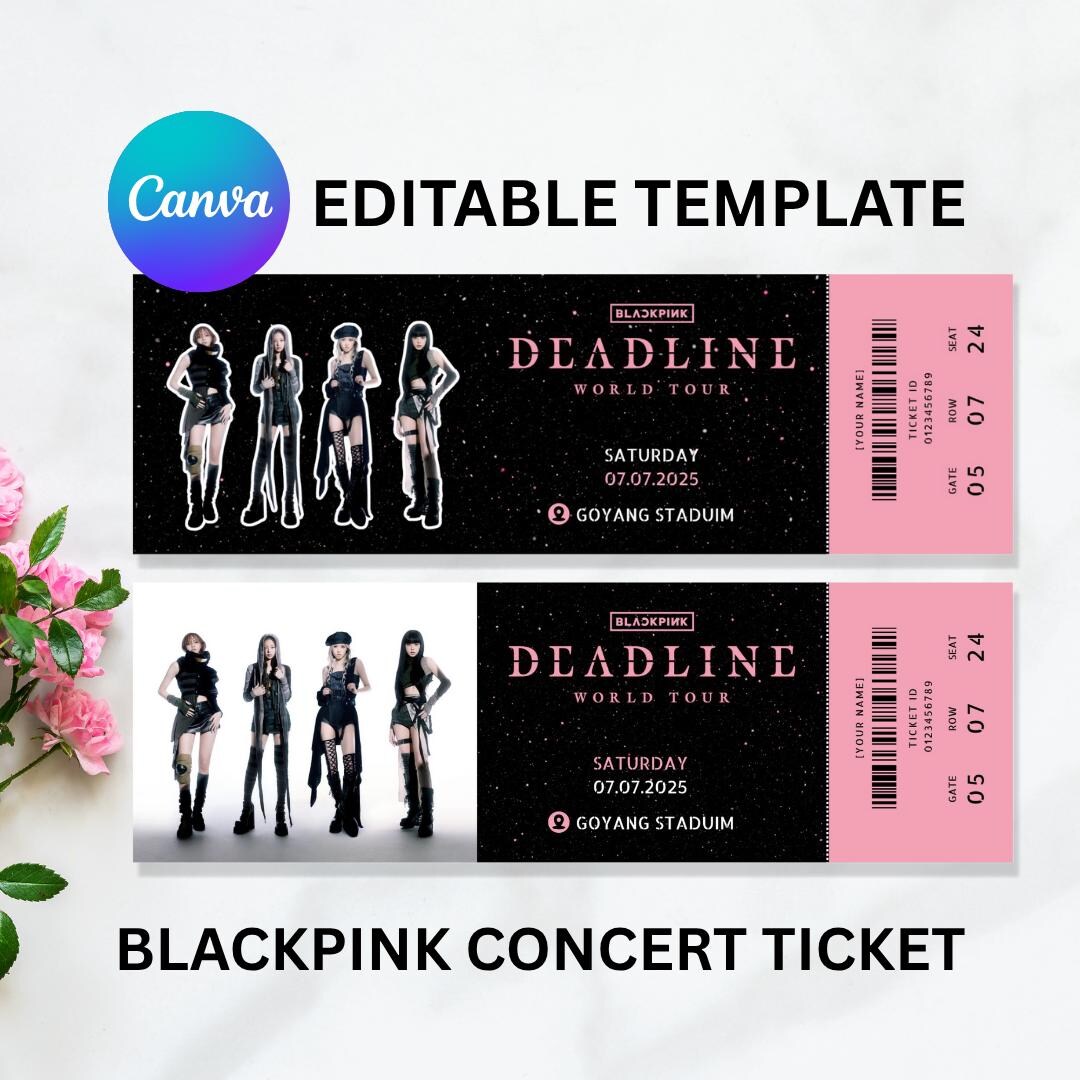 Editable BLACKPINK Concert Ticket Template | Blink Fan Art (canva ...