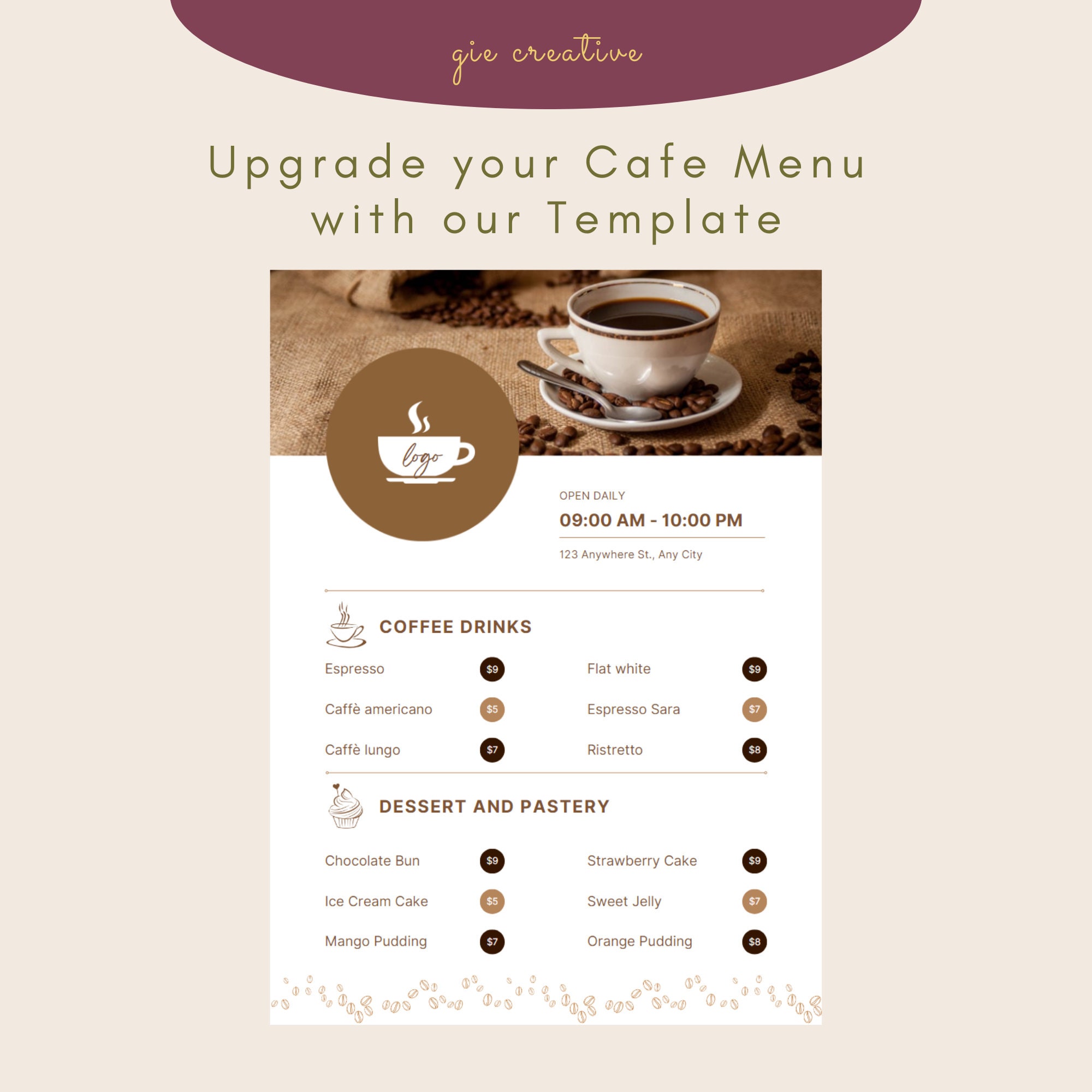 Editable Coffee Shop Menu Template | Canva | Instant Download - Etsy ...