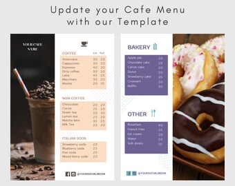 Editable Coffee Menu Template - Instant Download, Coffee Shop Cafe Menu ...