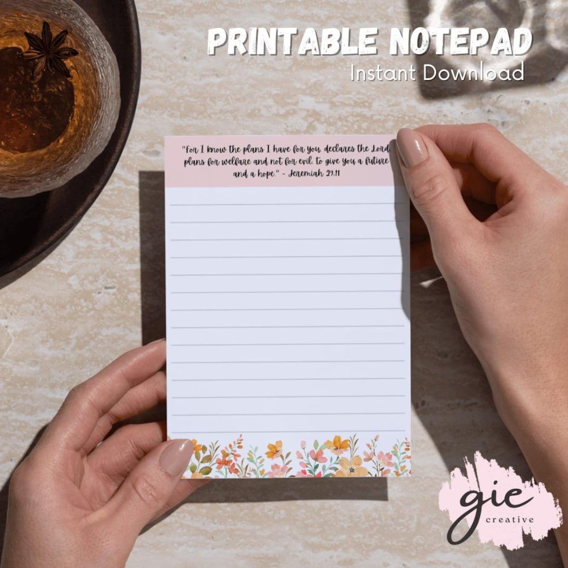 Printable Floral Bible Verse Notepads | Digital Download | Scripture ...