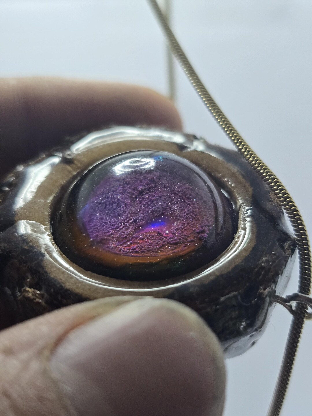 Natural Cut Live Edge Pendant With Galaxy Style Epoxy Inlay. - Etsy