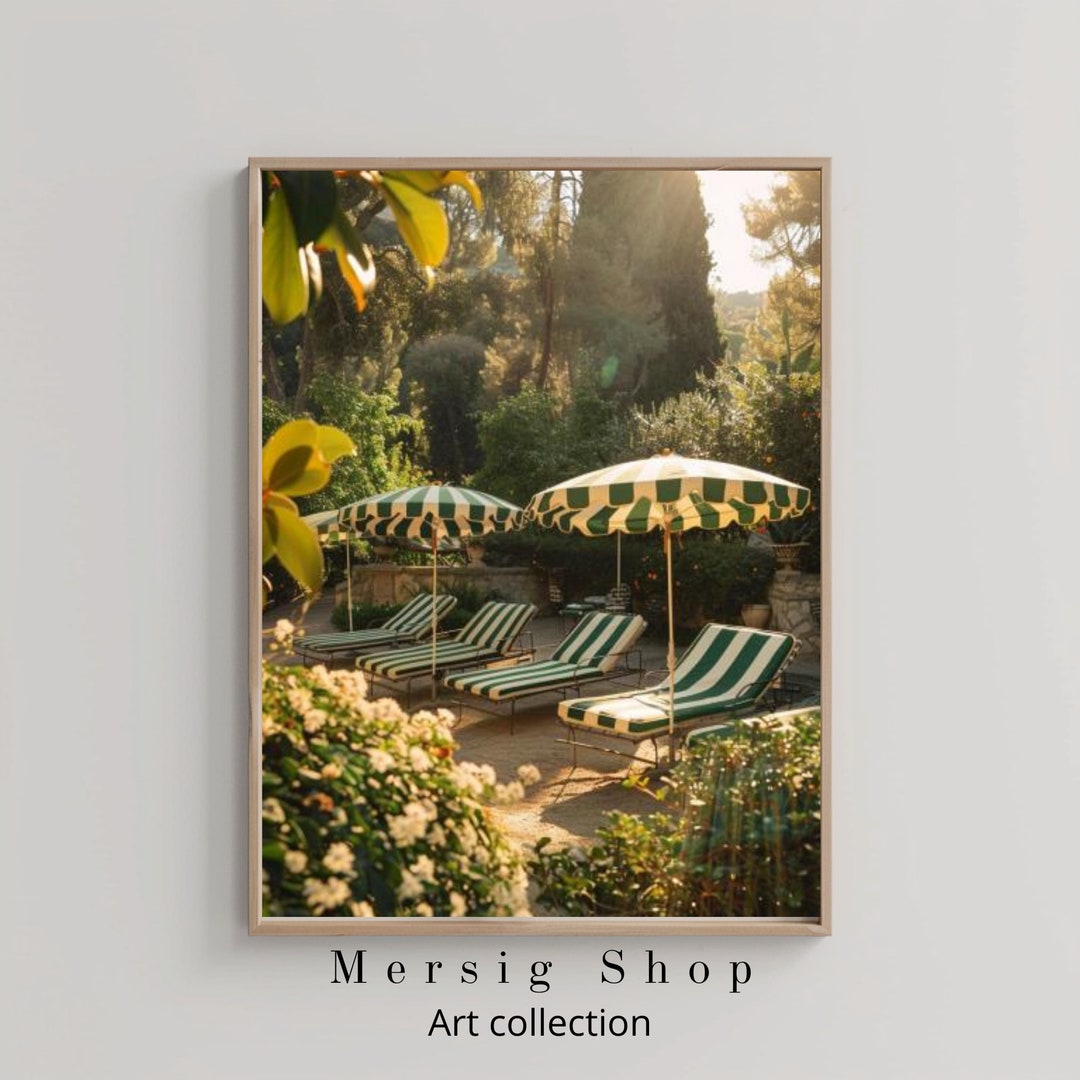 Umbrella,sunbed,posters,poolside,vacation Post - Etsy