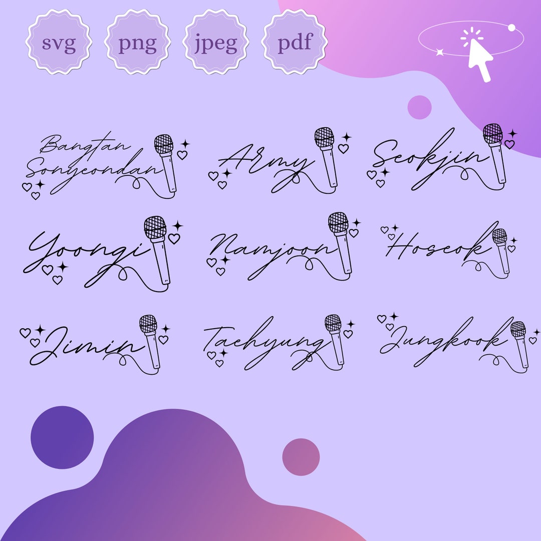 BTS Mic Drop Svg Png Jpg Pdf ~ BTS Digital Stickers ~ Kpop Digital ...