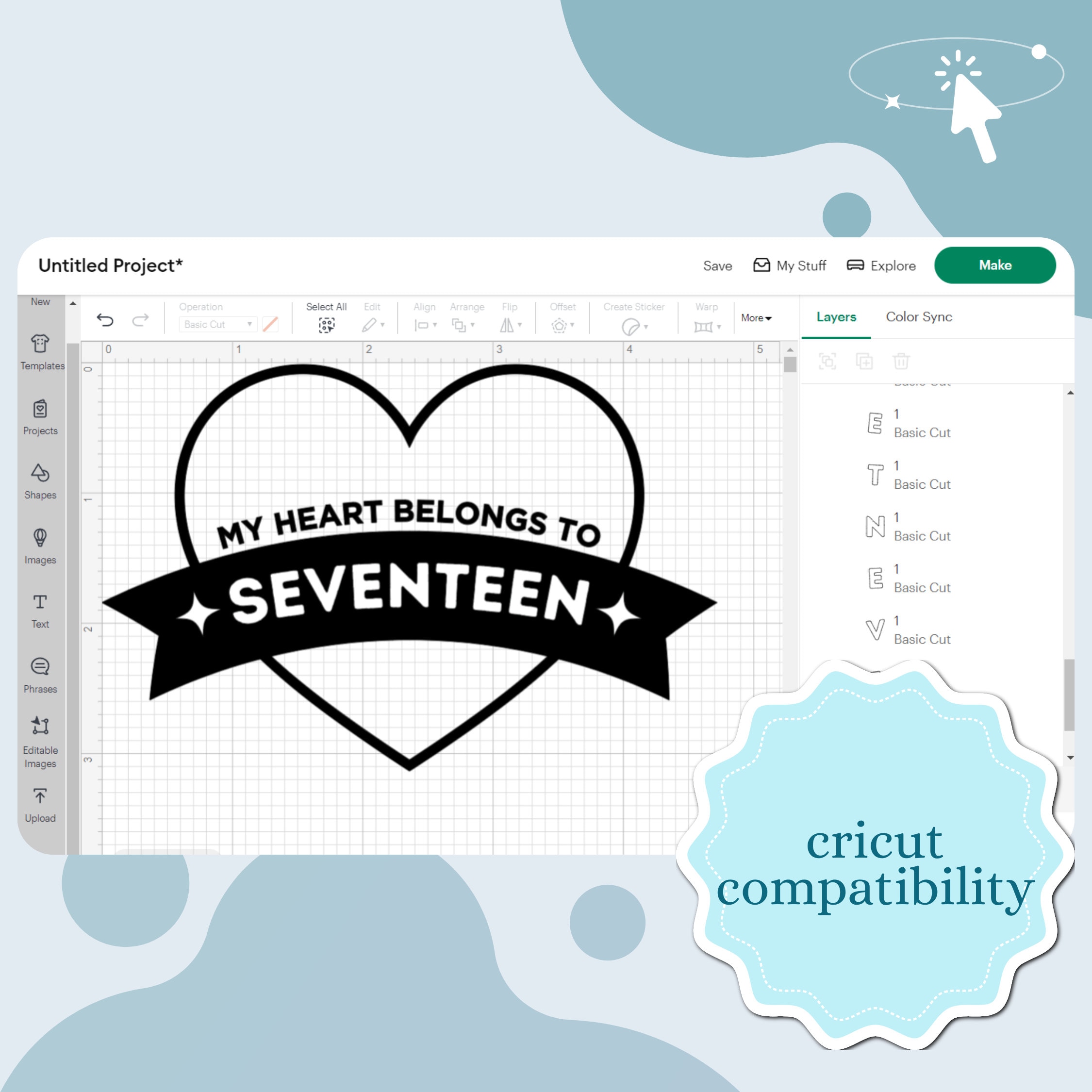 SEVENTEEN Svg Png Jpg Pdf ~ SEVENTEEN Digital Stickers ~ Valentine ...