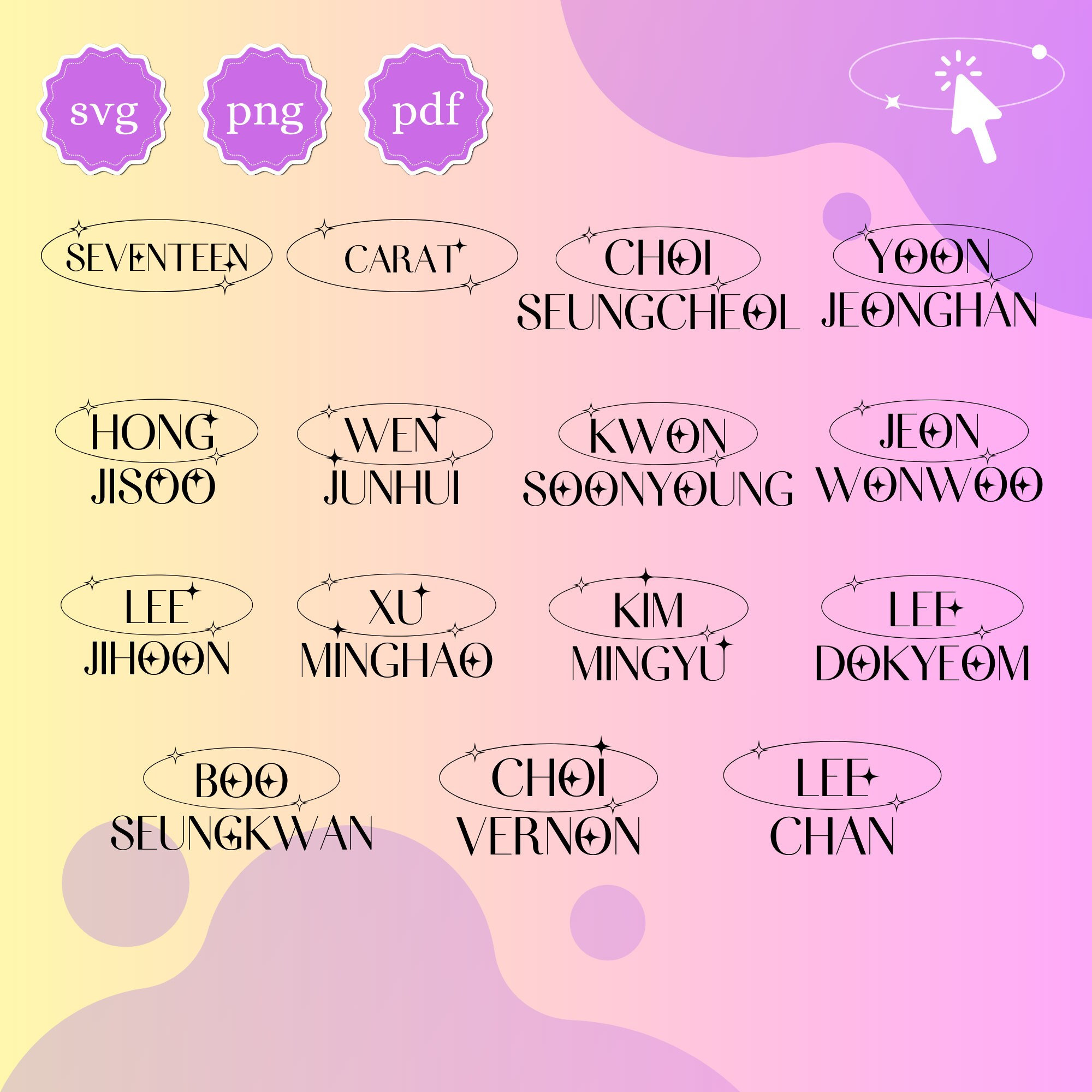 SEVENTEEN Svg Png Jpg Pdf ~ SEVENTEEN Right Here Inspired Digital ...
