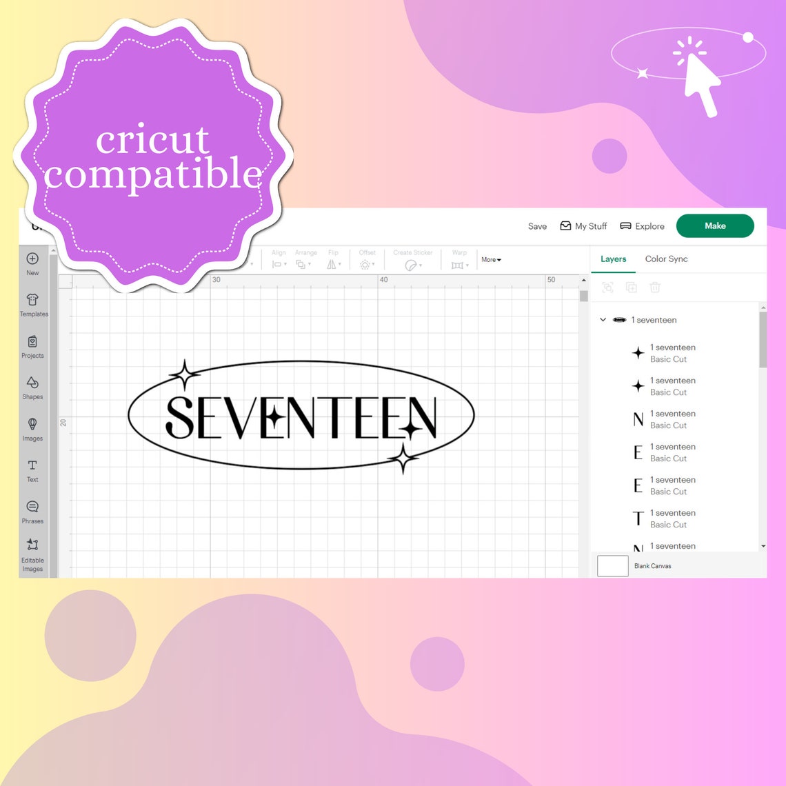 SEVENTEEN Svg Png Jpg Pdf ~ SEVENTEEN Right Here Inspired Digital ...