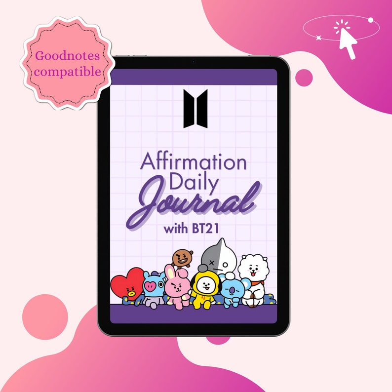 BTS and BT21 Affirmation Daily Journal Pdf Compatible With Goodnotes 6 ...