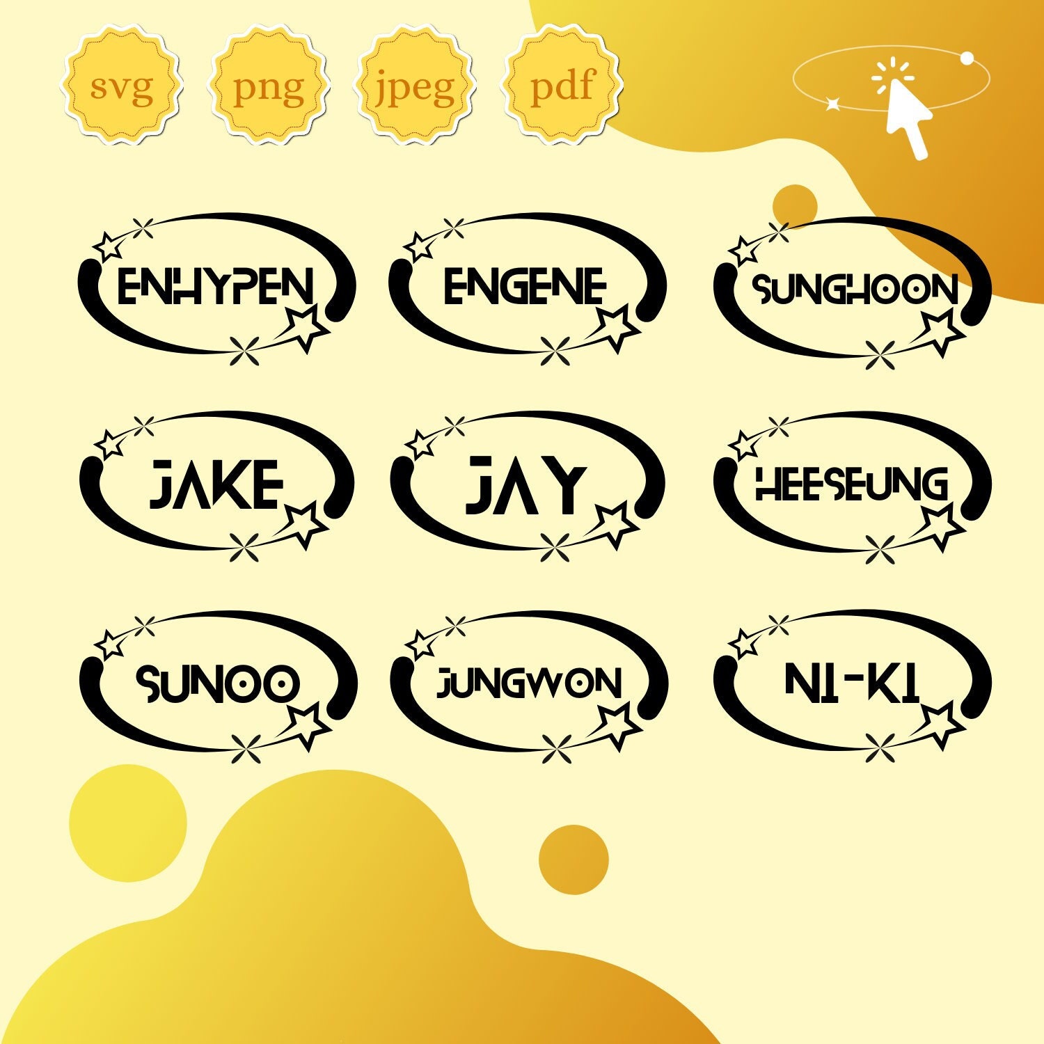 ENHYPEN Svg Png Jpg Pdf ~ ENHYPEN ENGENE Digital Stickers ~ Kpop ...