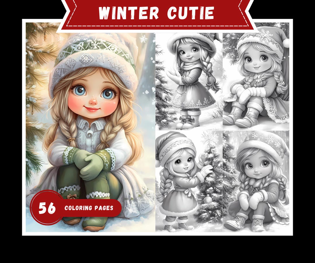 Enchanting Winter Magic: Printable Grayscale Coloring Pages for All ...