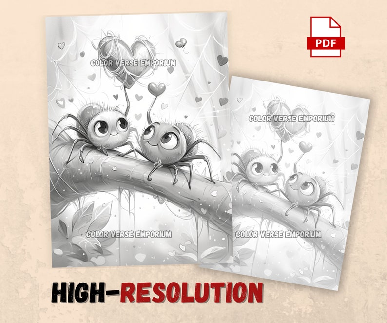 33 Sweet Bugs in Love Coloring Book Printable Nature Love Insect ...